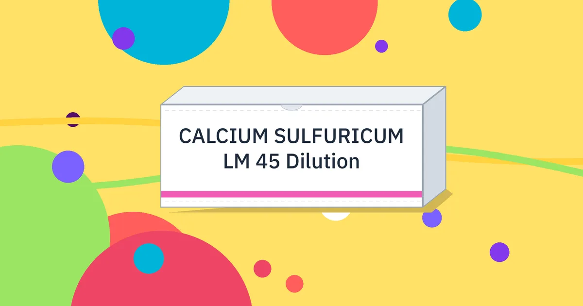 Symbolbild: Packung mit der Aufschrift CALCIUM SULFURICUM LM 45 Dilution (PZN 12807191) – Verfügbarkeit und Bezug in Apotheken in Frankfurt am Main