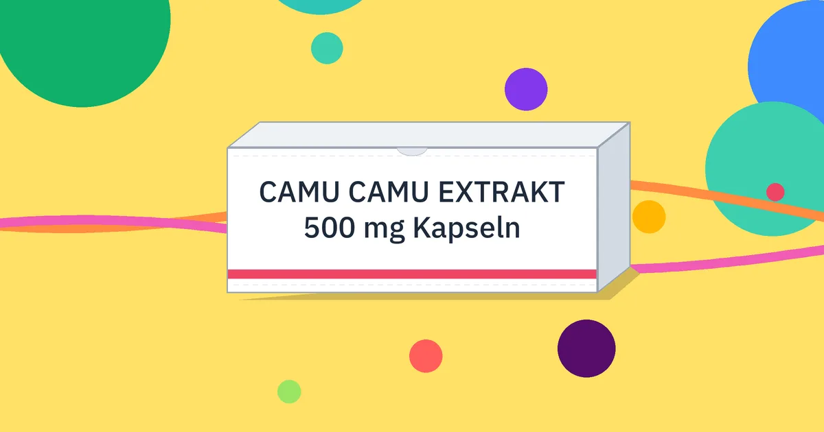 Symbolbild: Packung mit der Aufschrift CAMU CAMU EXTRAKT 500 mg Kapseln (PZN 09463411) – Verfügbarkeit und Bezug in Apotheken in Frankfurt am Main