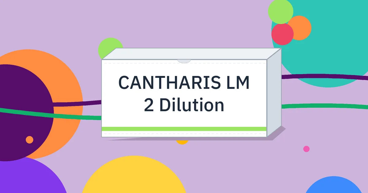 Symbolbild: Packung mit der Aufschrift CANTHARIS LM 2 Dilution (PZN 12808084) – Verfügbarkeit und Bezug in Apotheken in Frankfurt am Main