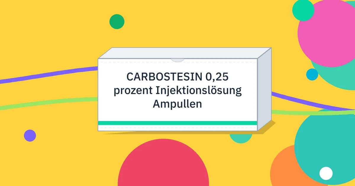 Symbolbild: Packung mit der Aufschrift CARBOSTESIN 0,25 prozent Injektionslösung Ampullen (PZN 01177870) – Verfügbarkeit und Bezug in Apotheken in Frankfurt am Main