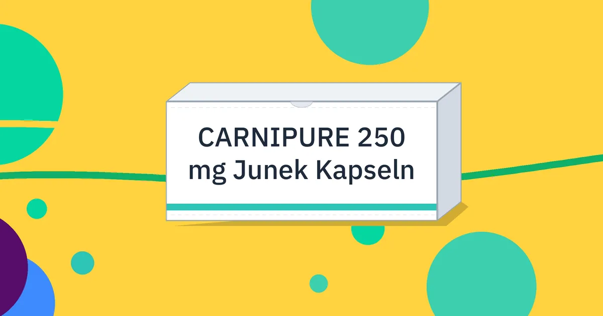 Symbolbild: Packung mit der Aufschrift CARNIPURE 250 mg Junek Kapseln (PZN 01060004) – Verfügbarkeit und Bezug in Apotheken in Frankfurt am Main