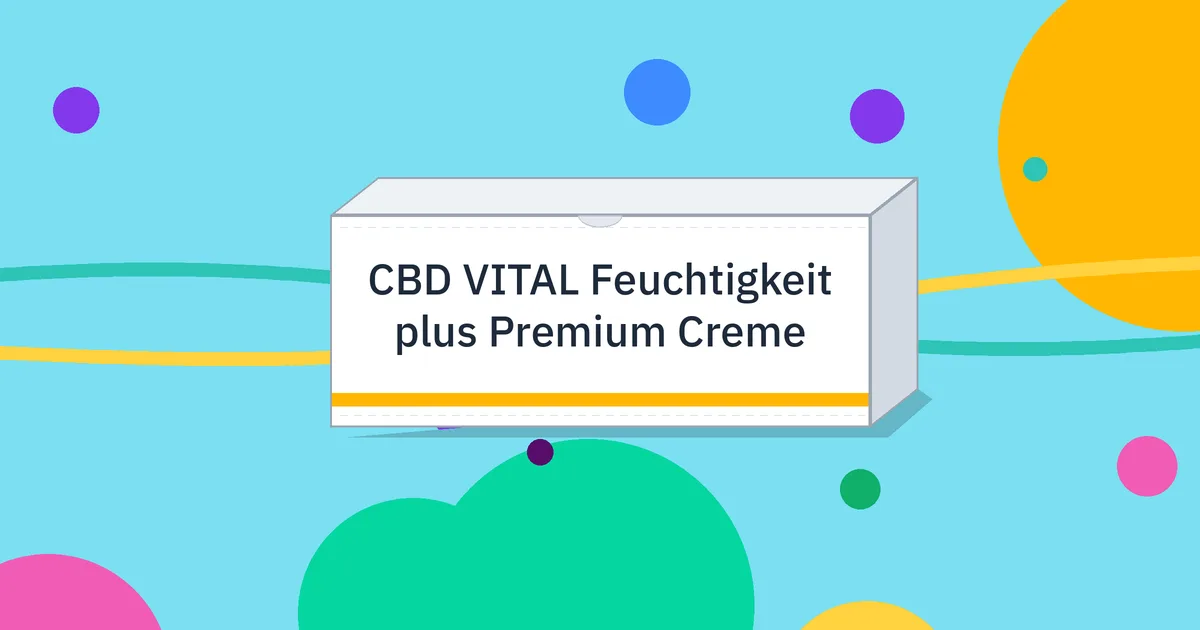 Symbolbild: Packung mit der Aufschrift CBD VITAL Feuchtigkeit plus Premium Creme (PZN 16568665) – Verfügbarkeit und Bezug in Apotheken in Frankfurt am Main