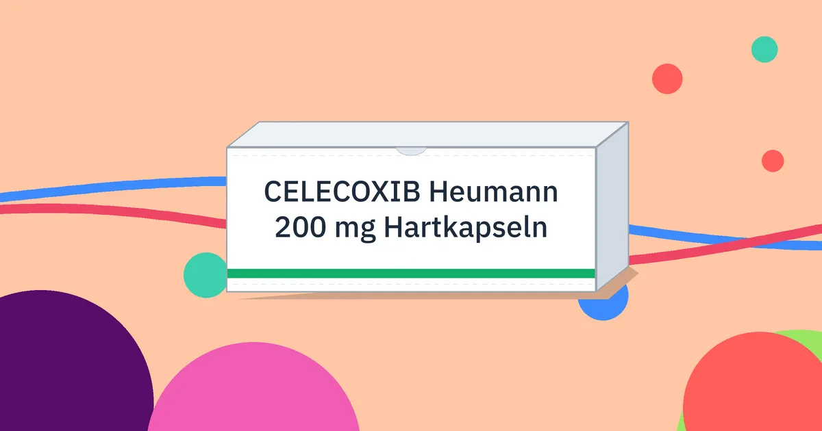 Symbolbild: Packung mit der Aufschrift CELECOXIB Heumann 200 mg Hartkapseln (PZN 10333955) – Verfügbarkeit und Bezug in Apotheken in Frankfurt am Main