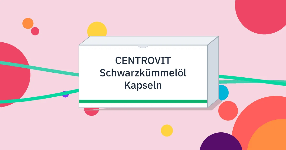 Symbolbild: Packung mit der Aufschrift CENTROVIT Schwarzkümmelöl Kapseln (PZN 18757123) – Verfügbarkeit und Bezug in Apotheken in Frankfurt am Main
