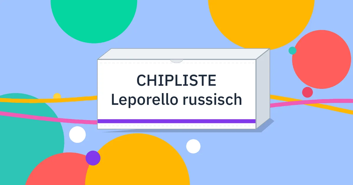 Symbolbild: Packung mit der Aufschrift CHIPLISTE Leporello russisch (PZN 00549269) – Verfügbarkeit und Bezug in Apotheken in Frankfurt am Main