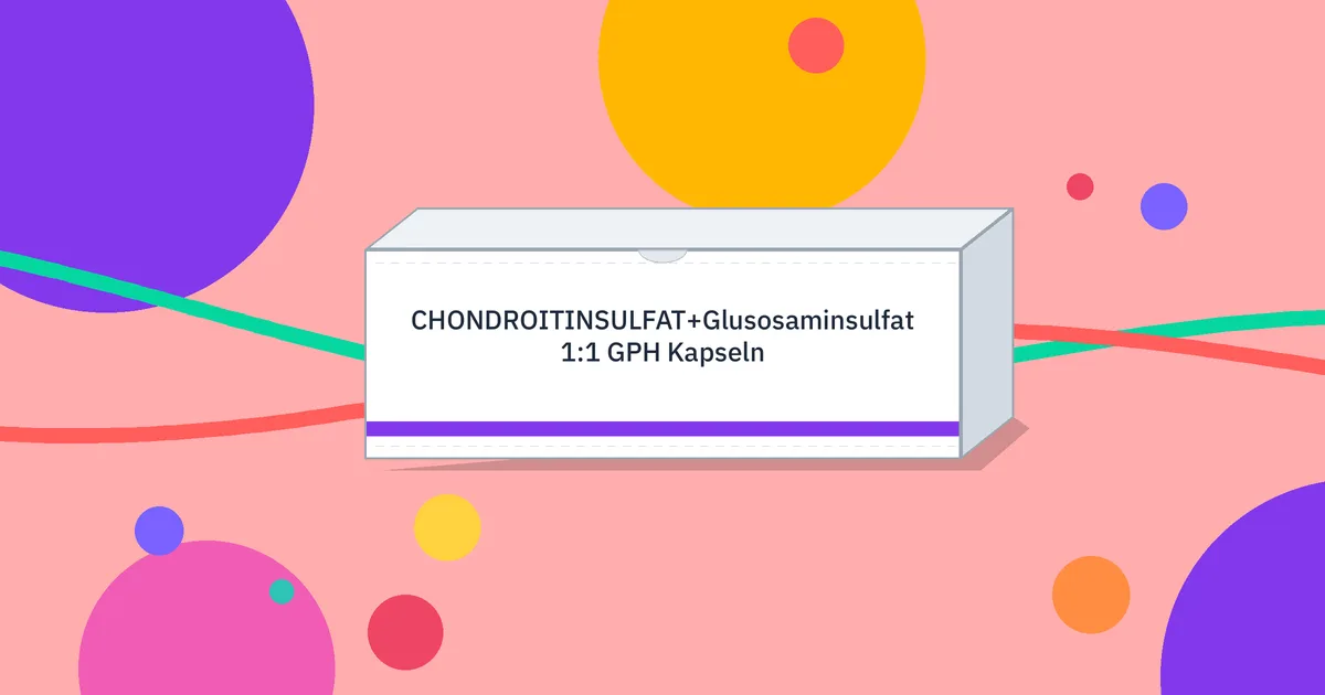 Symbolbild: Packung mit der Aufschrift CHONDROITINSULFAT+Glusosaminsulfat 1:1 GPH Kapseln (PZN 09324164) – Verfügbarkeit und Bezug in Apotheken in Frankfurt am Main