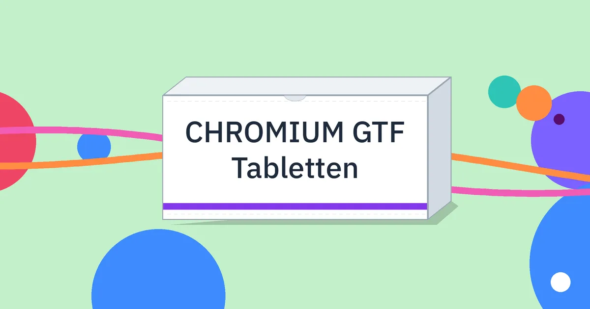 Symbolbild: Packung mit der Aufschrift CHROMIUM GTF Tabletten (PZN 03346526) – Verfügbarkeit und Bezug in Apotheken in Frankfurt am Main