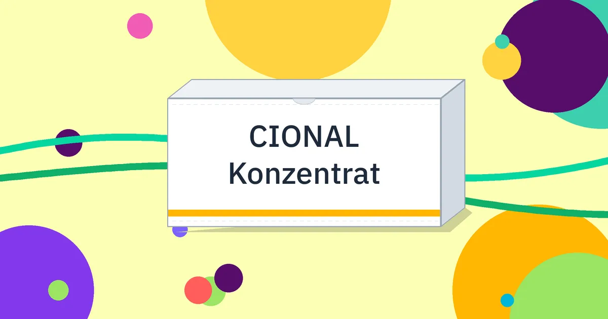 Symbolbild: Packung mit der Aufschrift CIONAL Konzentrat (PZN 11299924) – Verfügbarkeit und Bezug in Apotheken in Frankfurt am Main
