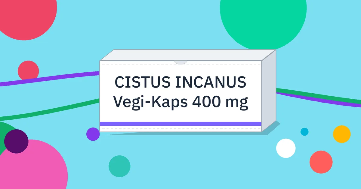 Symbolbild: Packung mit der Aufschrift CISTUS INCANUS Vegi-Kaps 400 mg (PZN 04959780) – Verfügbarkeit und Bezug in Apotheken in Frankfurt am Main