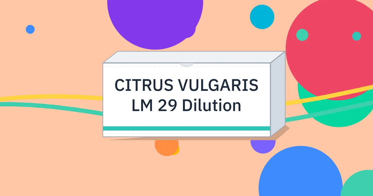 Symbolbild: Packung mit der Aufschrift CITRUS VULGARIS LM 29 Dilution (PZN 12821989) – Verfügbarkeit und Bezug in Apotheken in Frankfurt am Main