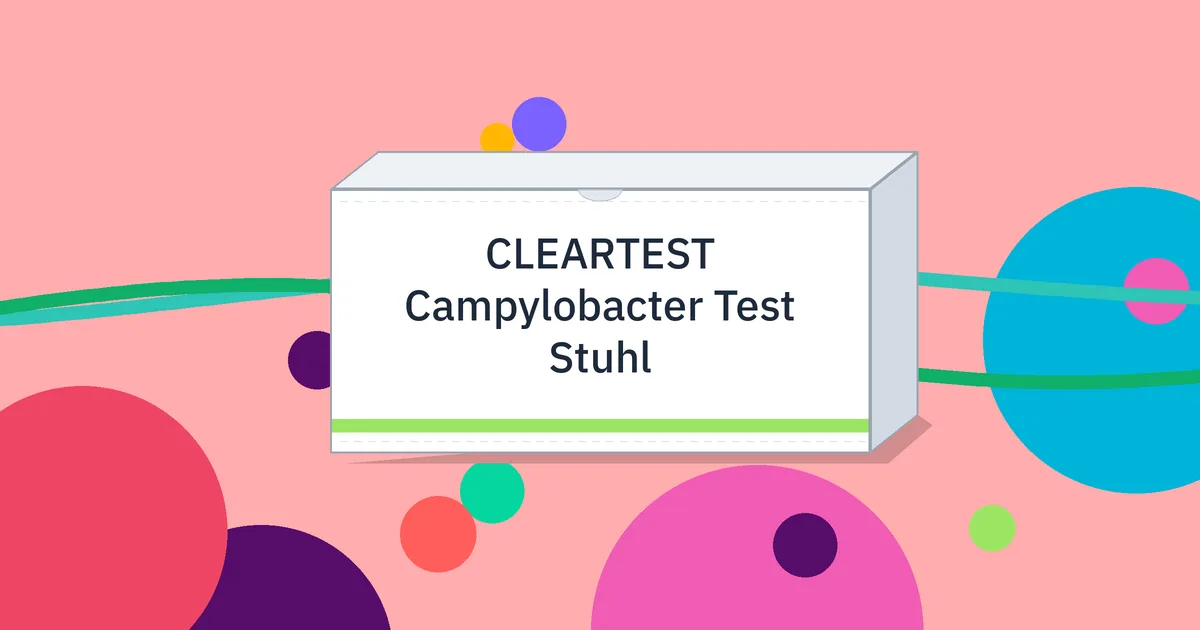 Symbolbild: Packung mit der Aufschrift CLEARTEST Campylobacter Test Stuhl (PZN 15817793) – Verfügbarkeit und Bezug in Apotheken in Frankfurt am Main