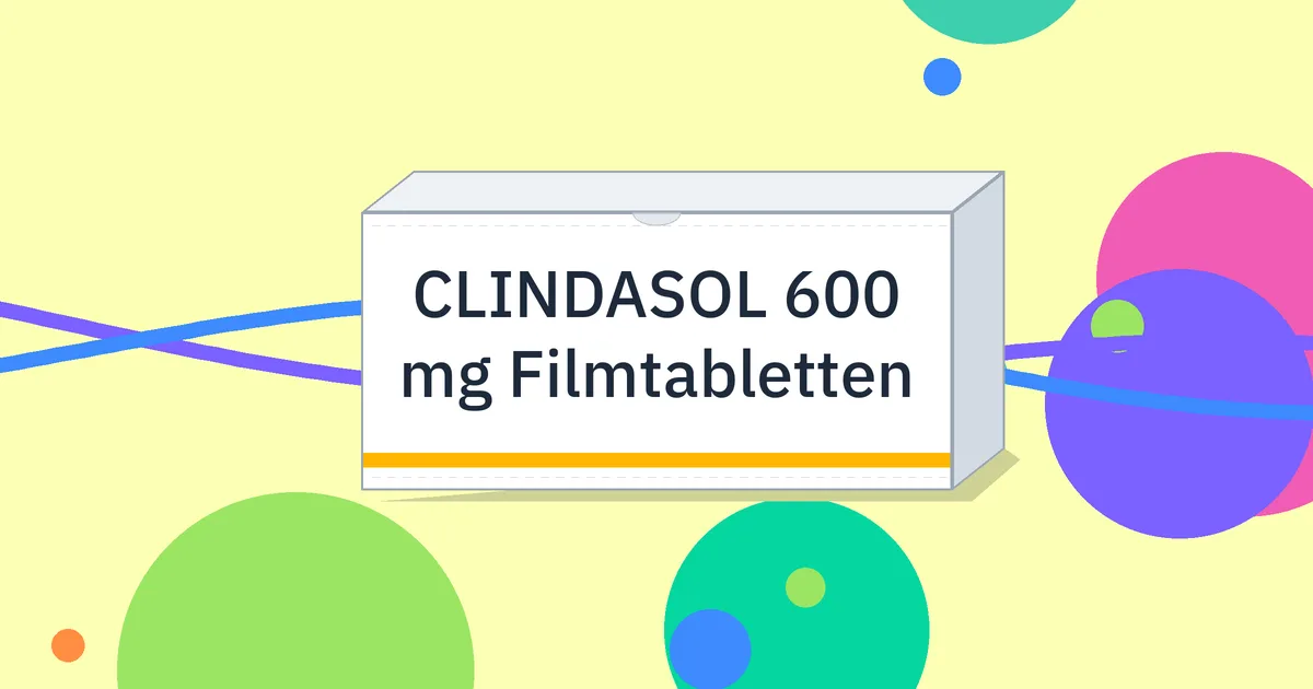 Symbolbild: Packung mit der Aufschrift CLINDASOL 600 mg Filmtabletten (PZN 10394862) – Verfügbarkeit und Bezug in Apotheken in Frankfurt am Main