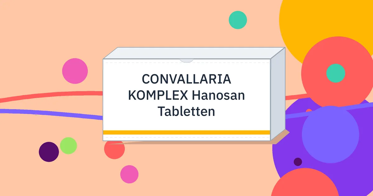 Symbolbild: Packung mit der Aufschrift CONVALLARIA KOMPLEX Hanosan Tabletten (PZN 09268684) – Verfügbarkeit und Bezug in Apotheken in Frankfurt am Main