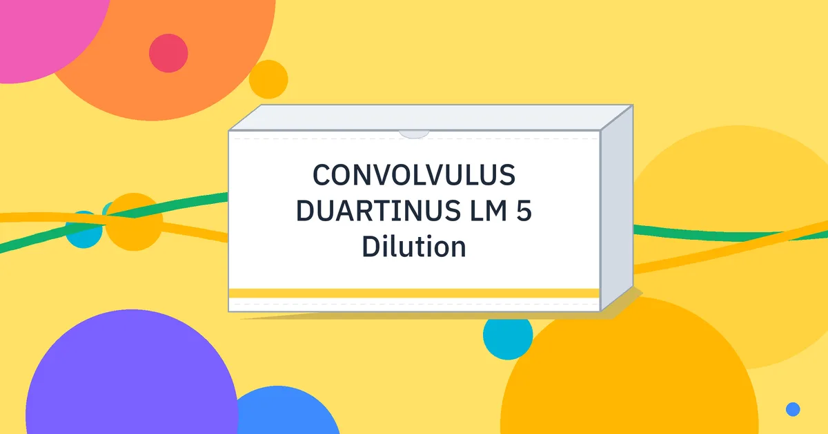 Symbolbild: Packung mit der Aufschrift CONVOLVULUS DUARTINUS LM 5 Dilution (PZN 13450555) – Verfügbarkeit und Bezug in Apotheken in Frankfurt am Main