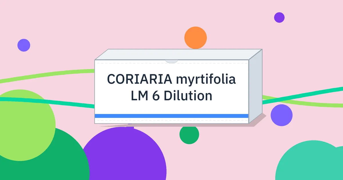 Symbolbild: Packung mit der Aufschrift CORIARIA myrtifolia LM 6 Dilution (PZN 13451595) – Verfügbarkeit und Bezug in Apotheken in Frankfurt am Main