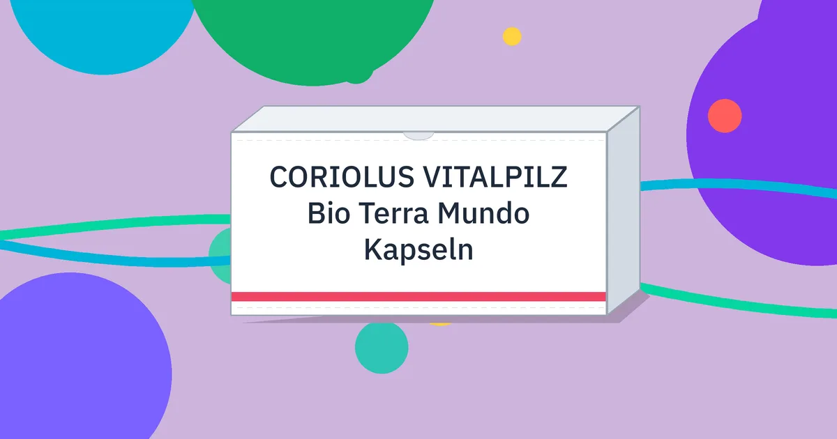 Symbolbild: Packung mit der Aufschrift CORIOLUS VITALPILZ Bio Terra Mundo Kapseln (PZN 06581498) – Verfügbarkeit und Bezug in Apotheken in Frankfurt am Main