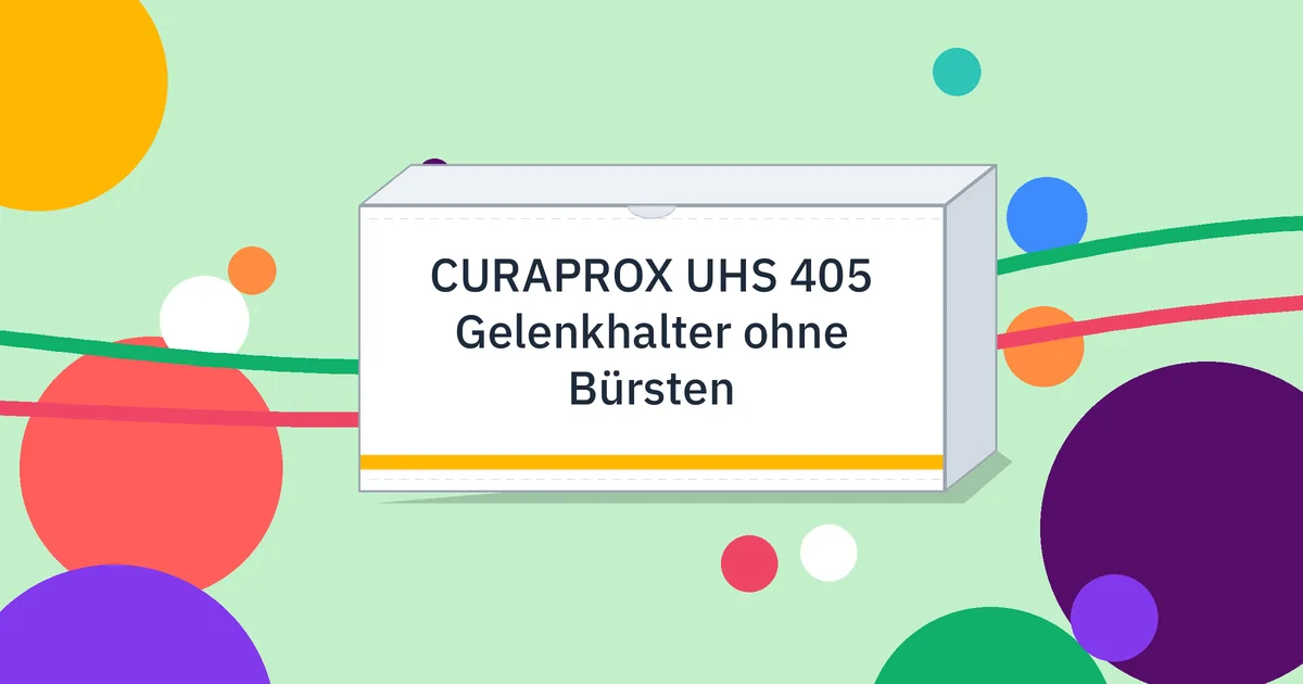 Symbolbild: Packung mit der Aufschrift CURAPROX UHS 405 Gelenkhalter ohne Bürsten (PZN 07613409) – Verfügbarkeit und Bezug in Apotheken in Frankfurt am Main