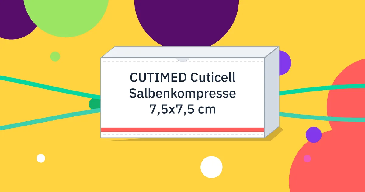 Symbolbild: Packung mit der Aufschrift CUTIMED Cuticell Salbenkompresse 7,5x7,5 cm (PZN 20285996) – Verfügbarkeit und Bezug in Apotheken in Frankfurt am Main