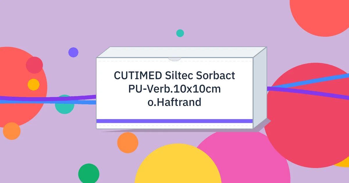 Symbolbild: Packung mit der Aufschrift CUTIMED Siltec Sorbact PU-Verb.10x10cm o.Haftrand (PZN 18493492) – Verfügbarkeit und Bezug in Apotheken in Frankfurt am Main