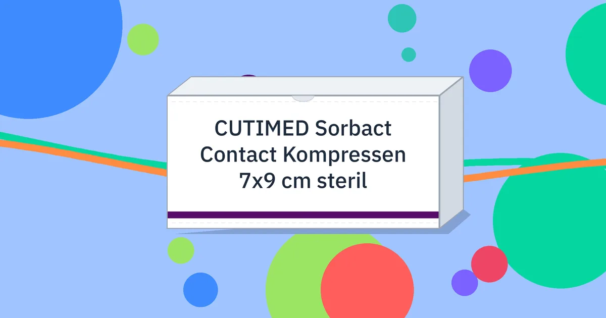 Symbolbild: Packung mit der Aufschrift CUTIMED Sorbact Contact Kompressen 7x9 cm steril (PZN 20845047) – Verfügbarkeit und Bezug in Apotheken in Frankfurt am Main