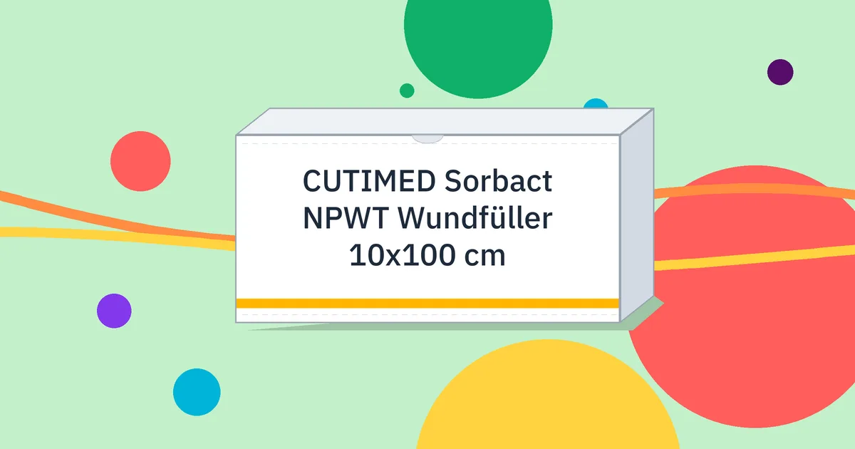 Symbolbild: Packung mit der Aufschrift CUTIMED Sorbact NPWT Wundfüller 10x100 cm (PZN 16027165) – Verfügbarkeit und Bezug in Apotheken in Frankfurt am Main