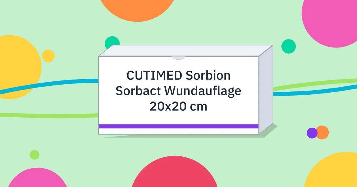 Symbolbild: Packung mit der Aufschrift CUTIMED Sorbion Sorbact Wundauflage 20x20 cm (PZN 19700036) – Verfügbarkeit und Bezug in Apotheken in Frankfurt am Main