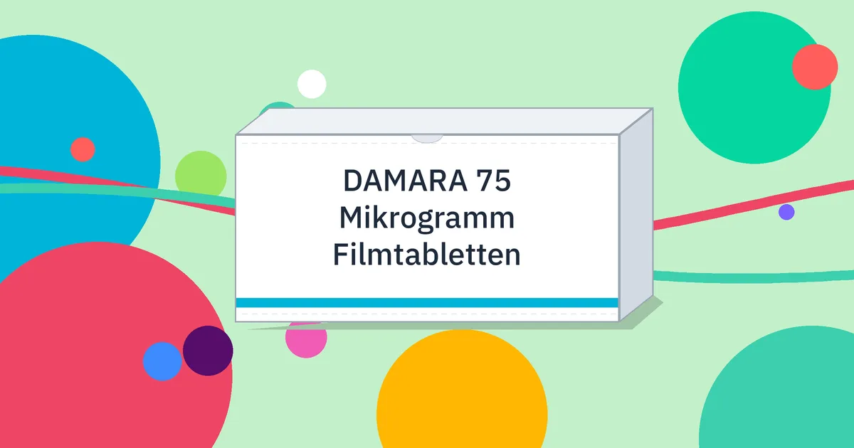 Symbolbild: Packung mit der Aufschrift DAMARA 75 Mikrogramm Filmtabletten (PZN 09714793) – Verfügbarkeit und Bezug in Apotheken in Frankfurt am Main
