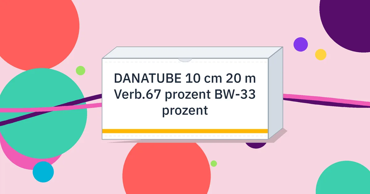 Symbolbild: Packung mit der Aufschrift DANATUBE 10 cm 20 m Verb.67 prozent BW-33 prozent (PZN 07637203) – Verfügbarkeit und Bezug in Apotheken in Frankfurt am Main