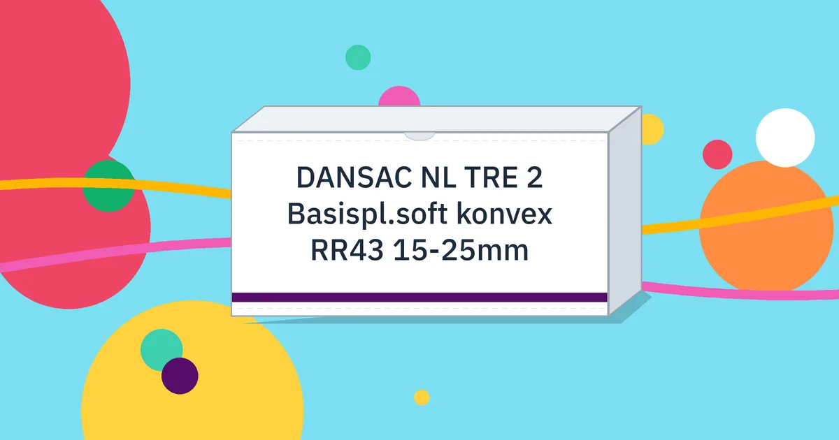 Symbolbild: Packung mit der Aufschrift DANSAC NL TRE 2 Basispl.soft konvex RR43 15-25mm (PZN 18002732) – Verfügbarkeit und Bezug in Apotheken in Frankfurt am Main