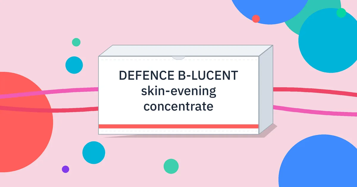 Symbolbild: Packung mit der Aufschrift DEFENCE B-LUCENT skin-evening concentrate (PZN 12478505) – Verfügbarkeit und Bezug in Apotheken in Frankfurt am Main