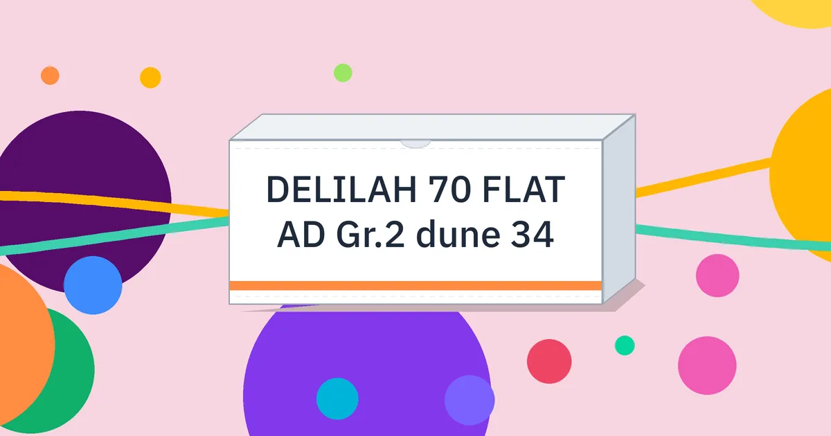 Symbolbild: Packung mit der Aufschrift DELILAH 70 FLAT AD Gr.2 dune 34 (PZN 13847502) – Verfügbarkeit und Bezug in Apotheken in Frankfurt am Main
