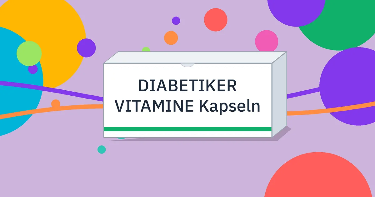 Symbolbild: Packung mit der Aufschrift DIABETIKER VITAMINE Kapseln (PZN 17382402) – Verfügbarkeit und Bezug in Apotheken in Frankfurt am Main