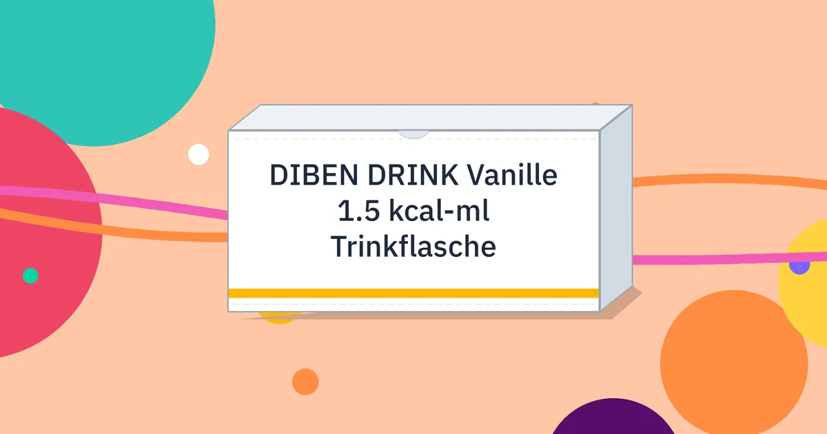 Symbolbild: Packung mit der Aufschrift DIBEN DRINK Vanille 1.5 kcal-ml Trinkflasche (PZN 05905183) – Verfügbarkeit und Bezug in Apotheken in Frankfurt am Main