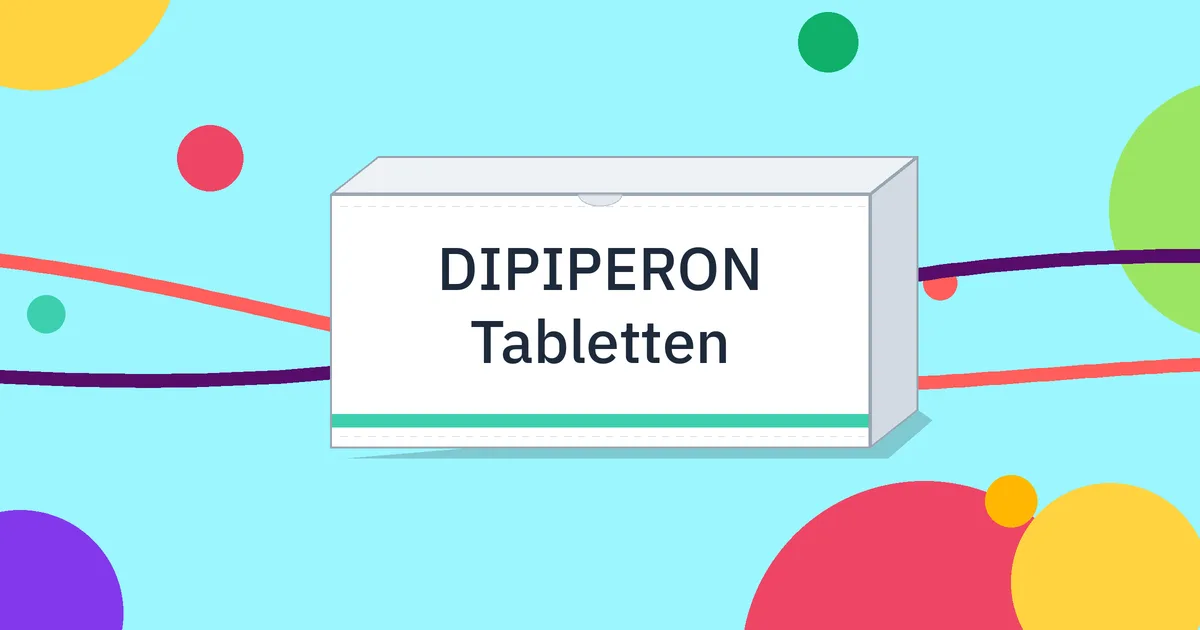 Symbolbild: Packung mit der Aufschrift DIPIPERON Tabletten (PZN 08873905) – Verfügbarkeit und Bezug in Apotheken in Frankfurt am Main