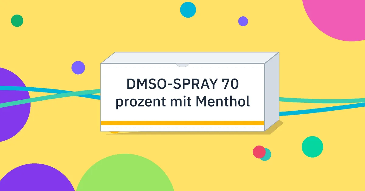 Symbolbild: Packung mit der Aufschrift DMSO-SPRAY 70 prozent mit Menthol (PZN 17205143) – Verfügbarkeit und Bezug in Apotheken in Frankfurt am Main