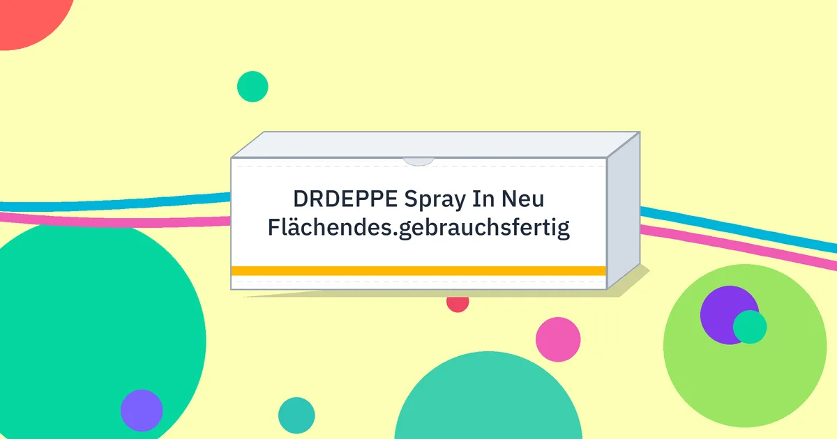 Symbolbild: Packung mit der Aufschrift DRDEPPE Spray In Neu Flächendes.gebrauchsfertig (PZN 18313001) – Verfügbarkeit und Bezug in Apotheken in Frankfurt am Main