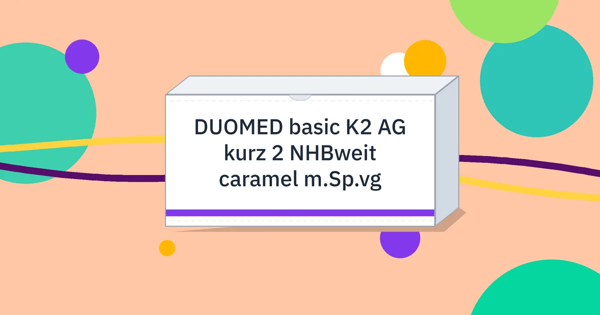 Symbolbild: Packung mit der Aufschrift DUOMED basic K2 AG kurz 2 NHBweit caramel m.Sp.vg (PZN 20908397) – Verfügbarkeit und Bezug in Apotheken in Frankfurt am Main