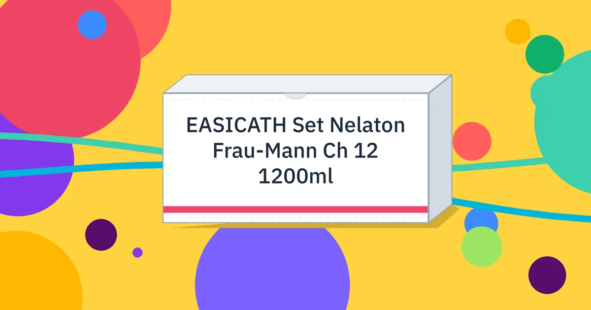 Symbolbild: Packung mit der Aufschrift EASICATH Set Nelaton Frau-Mann Ch 12 1200ml (PZN 01302803) – Verfügbarkeit und Bezug in Apotheken in Frankfurt am Main