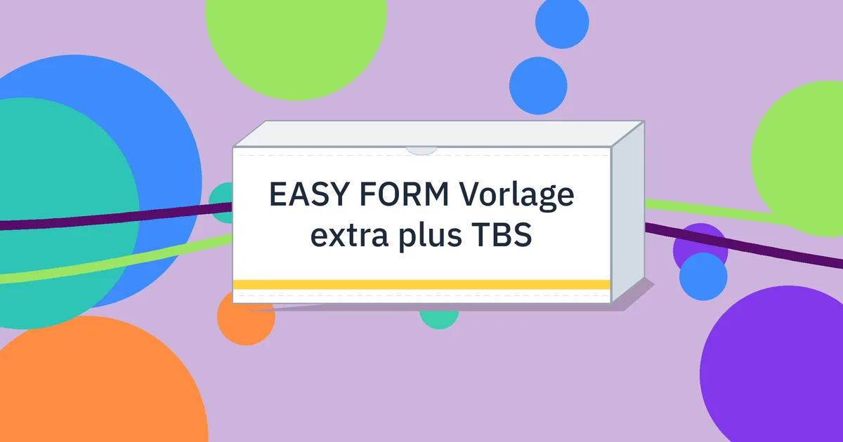Symbolbild: Packung mit der Aufschrift EASY FORM Vorlage extra plus TBS (PZN 19094541) – Verfügbarkeit und Bezug in Apotheken in Frankfurt am Main