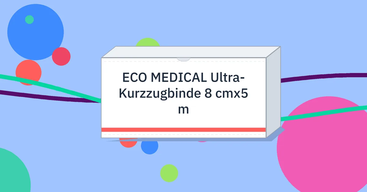 Symbolbild: Packung mit der Aufschrift ECO MEDICAL Ultra-Kurzzugbinde 8 cmx5 m (PZN 13350902) – Verfügbarkeit und Bezug in Apotheken in Frankfurt am Main