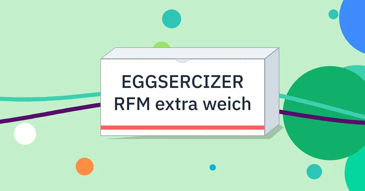Symbolbild: Packung mit der Aufschrift EGGSERCIZER RFM extra weich (PZN 13817895) – Verfügbarkeit und Bezug in Apotheken in Frankfurt am Main