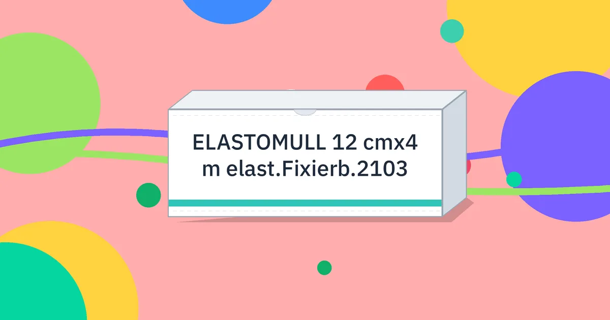 Symbolbild: Packung mit der Aufschrift ELASTOMULL 12 cmx4 m elast.Fixierb.2103 (PZN 18395163) – Verfügbarkeit und Bezug in Apotheken in Frankfurt am Main