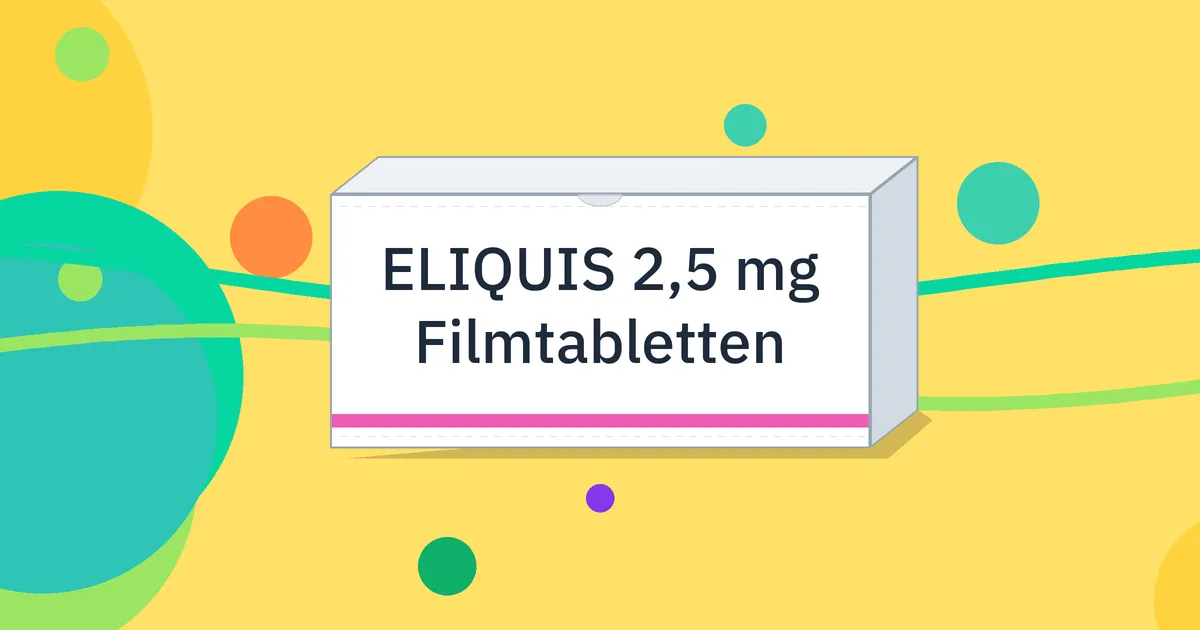 Symbolbild: Packung mit der Aufschrift ELIQUIS 2,5 mg Filmtabletten (PZN 18451915) – Verfügbarkeit und Bezug in Apotheken in Frankfurt am Main
