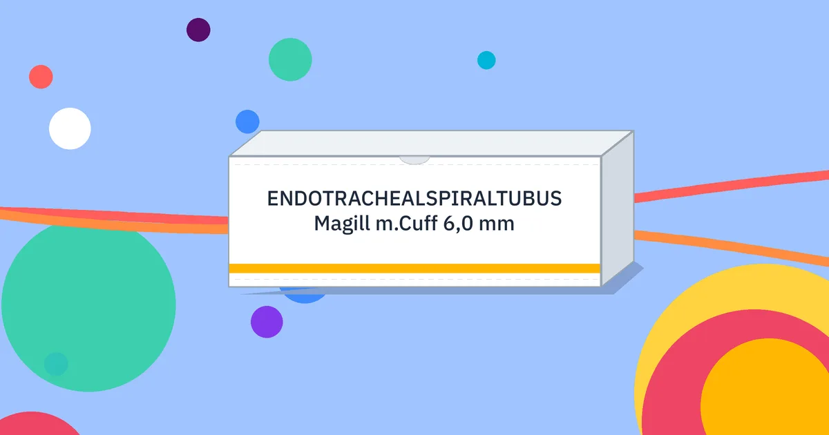 Symbolbild: Packung mit der Aufschrift ENDOTRACHEALSPIRALTUBUS Magill m.Cuff 6,0 mm (PZN 06497266) – Verfügbarkeit und Bezug in Apotheken in Frankfurt am Main