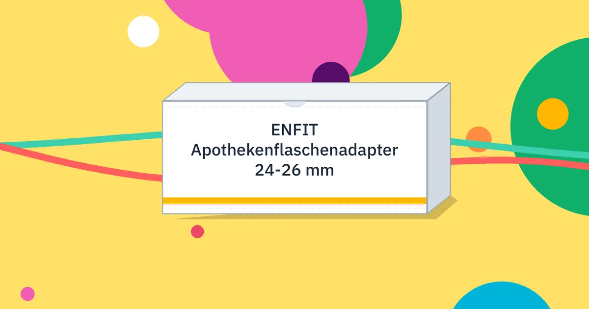 Symbolbild: Packung mit der Aufschrift ENFIT Apothekenflaschenadapter 24-26 mm (PZN 19996775) – Verfügbarkeit und Bezug in Apotheken in Frankfurt am Main