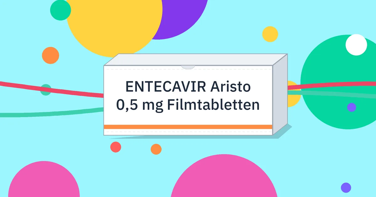 Symbolbild: Packung mit der Aufschrift ENTECAVIR Aristo 0,5 mg Filmtabletten (PZN 13702293) – Verfügbarkeit und Bezug in Apotheken in Frankfurt am Main