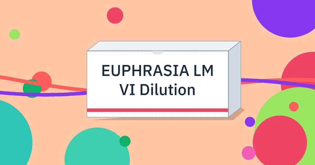 Symbolbild: Packung mit der Aufschrift EUPHRASIA LM VI Dilution (PZN 04494565) – Verfügbarkeit und Bezug in Apotheken in Frankfurt am Main