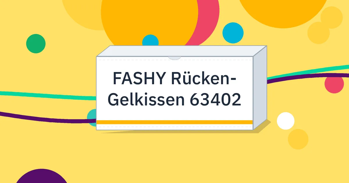 Symbolbild: Packung mit der Aufschrift FASHY Rücken-Gelkissen 63402 (PZN 13157737) – Verfügbarkeit und Bezug in Apotheken in Frankfurt am Main