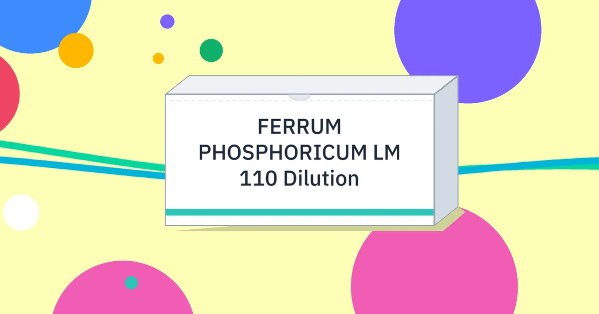 Symbolbild: Packung mit der Aufschrift FERRUM PHOSPHORICUM LM 110 Dilution (PZN 12852412) – Verfügbarkeit und Bezug in Apotheken in Frankfurt am Main