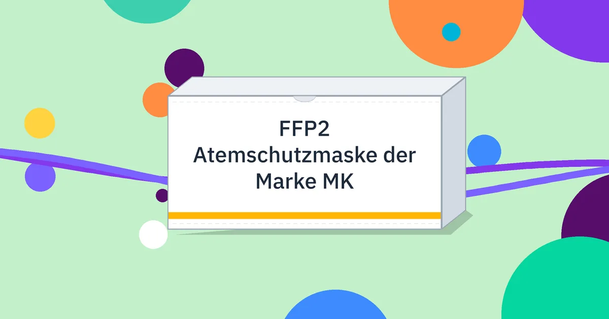 Symbolbild: Packung mit der Aufschrift FFP2 Atemschutzmaske der Marke MK (PZN 17149930) – Verfügbarkeit und Bezug in Apotheken in Frankfurt am Main